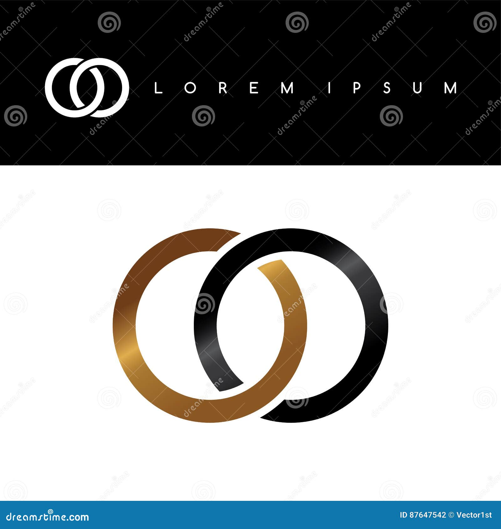Two Circle Overlapped Linked Logo Logotype Stock Vector - Illustration ...