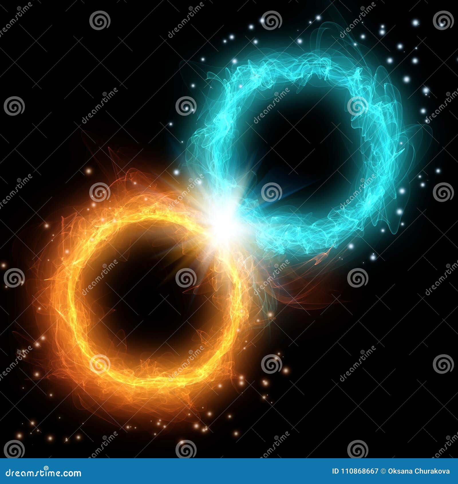 Two Circle Plasma, Fire and Ice Stock Illustration - Illustration of ...