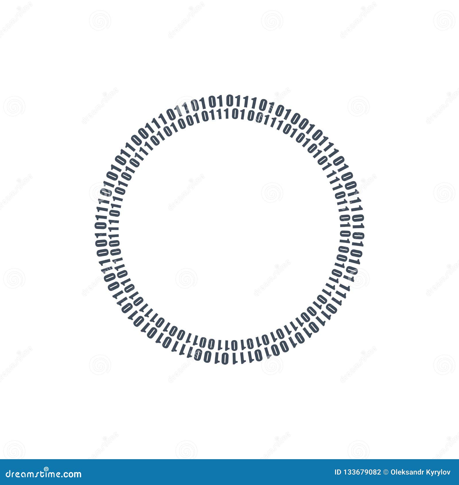 Two Circles Binary Circuits Future Technology Cyber Security Concept Vector Illustration