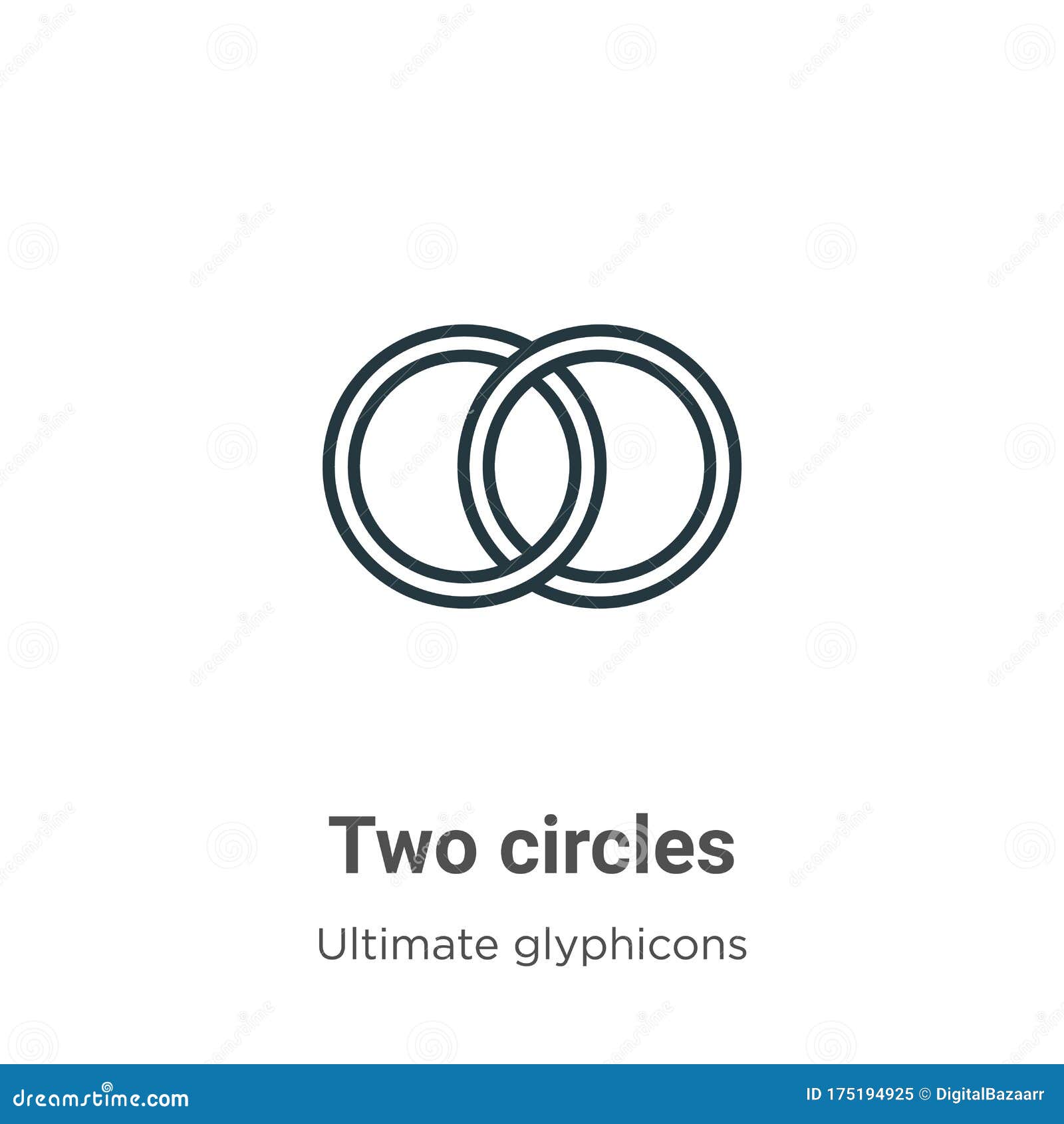 Two Circles Outline Vector Icon Thin Line Black Two Circles Icon Flat Vector Simple Element