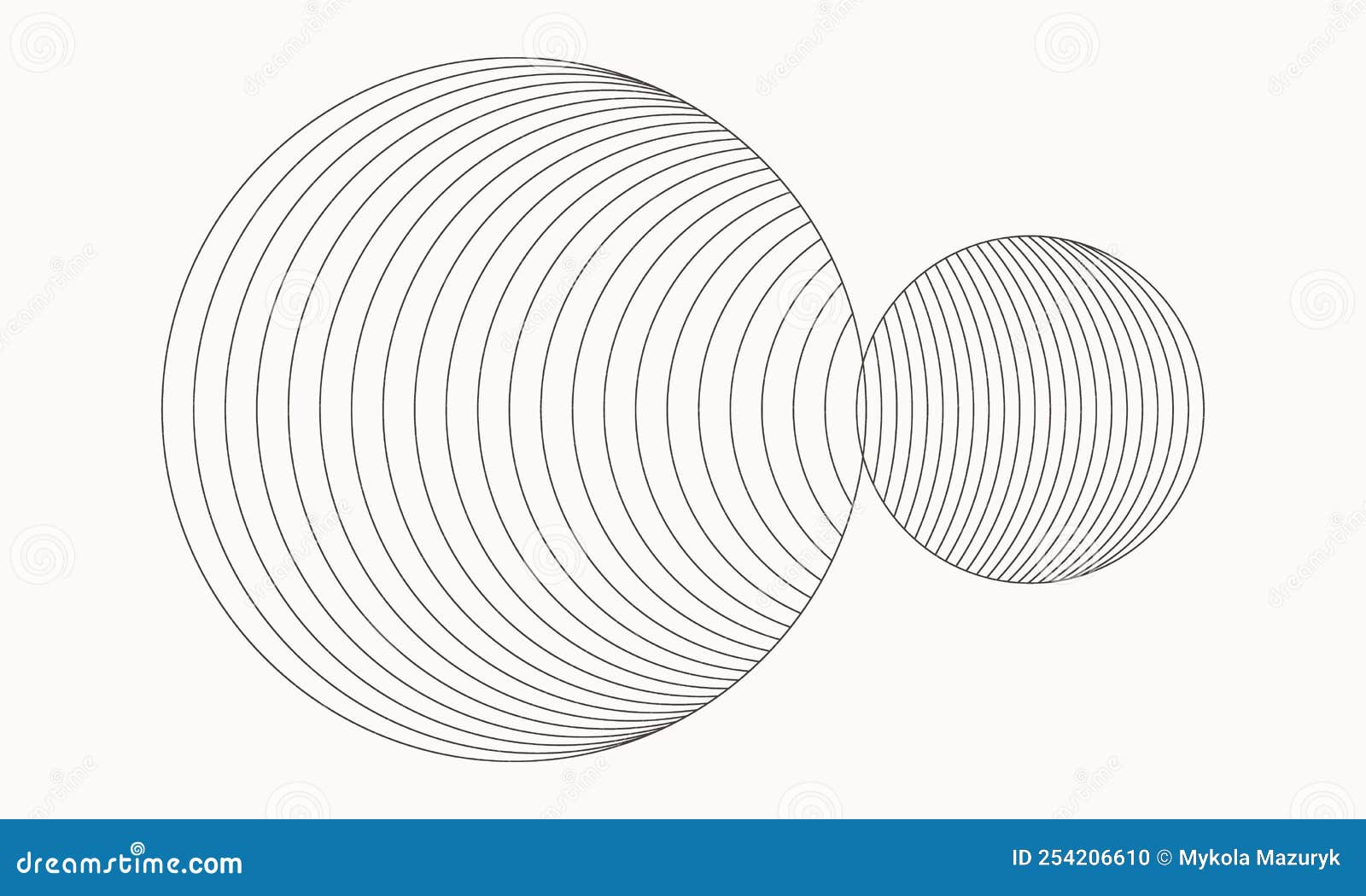 Two Circles with Transition Lines. Art Lines Design As Tattoo, Logo or ...