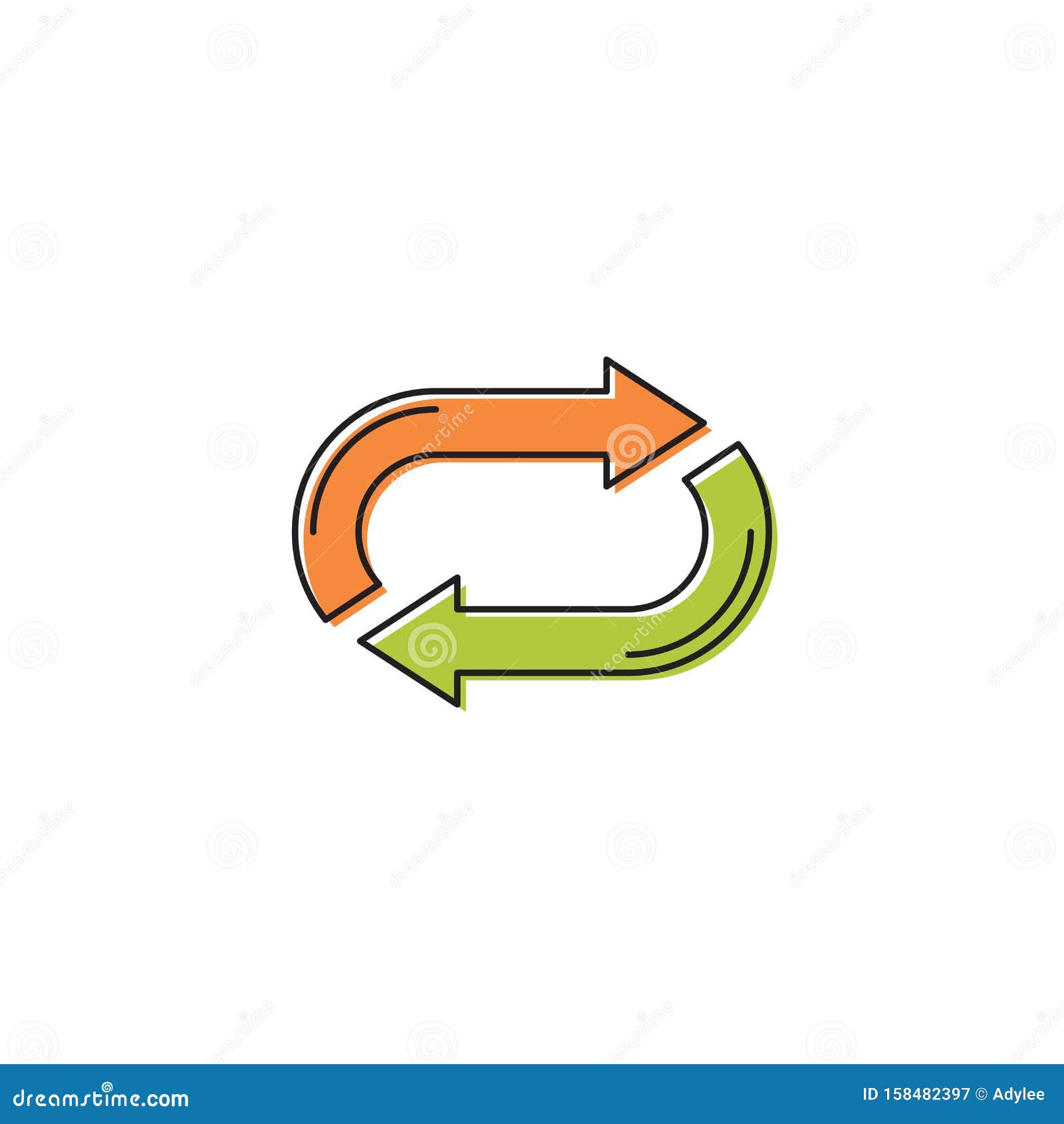 Two Circular Arrows Vector Icon Symbol Isolated on White Background ...