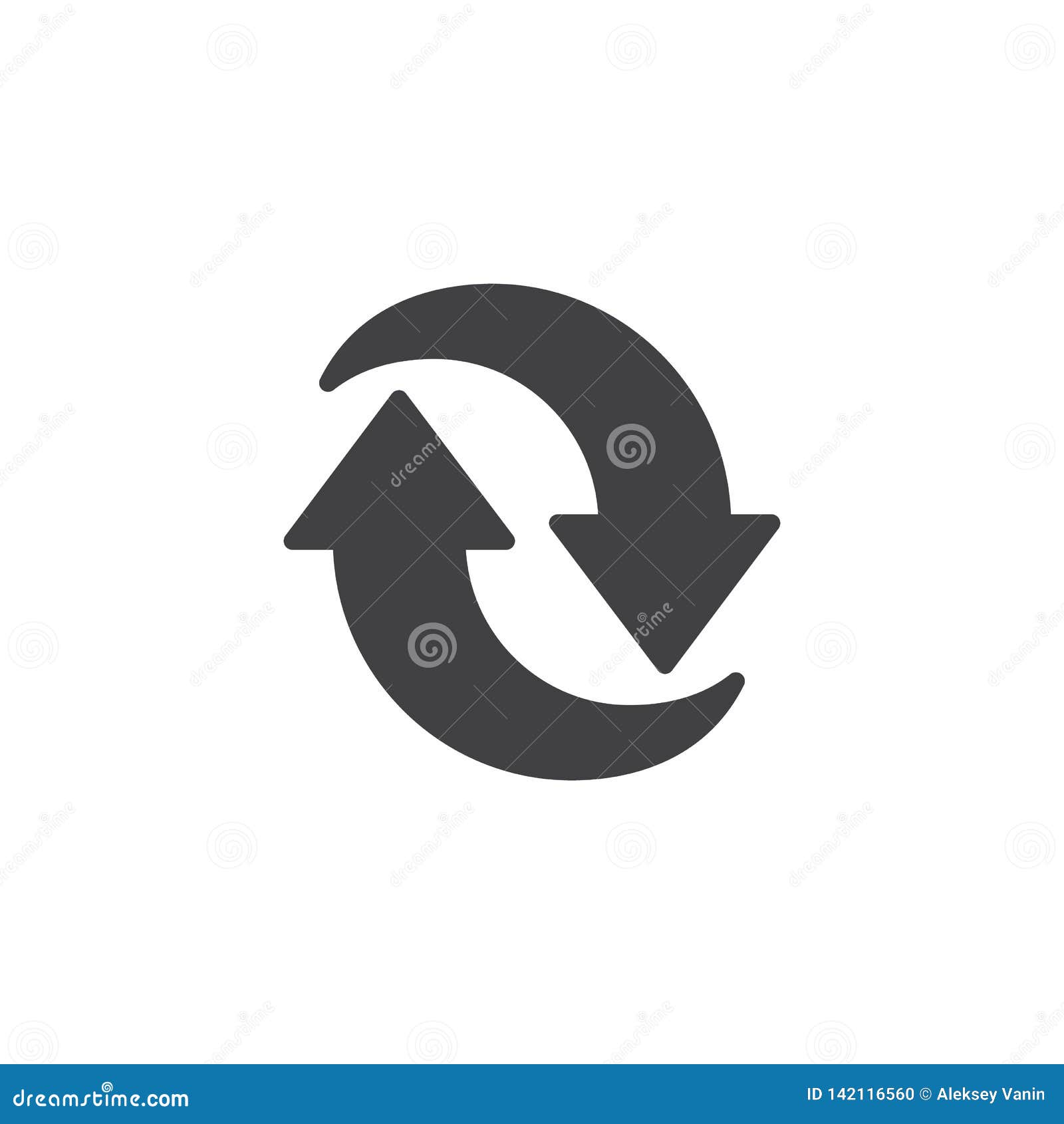 Two Circular Arrows Vector Icon Stock Vector - Illustration of rewind ...