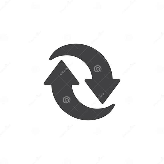 Two Circular Arrows Vector Icon Stock Vector - Illustration of rewind ...
