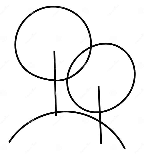 Two Circular Trees, Icon Icon Stock Vector - Illustration of graphic ...