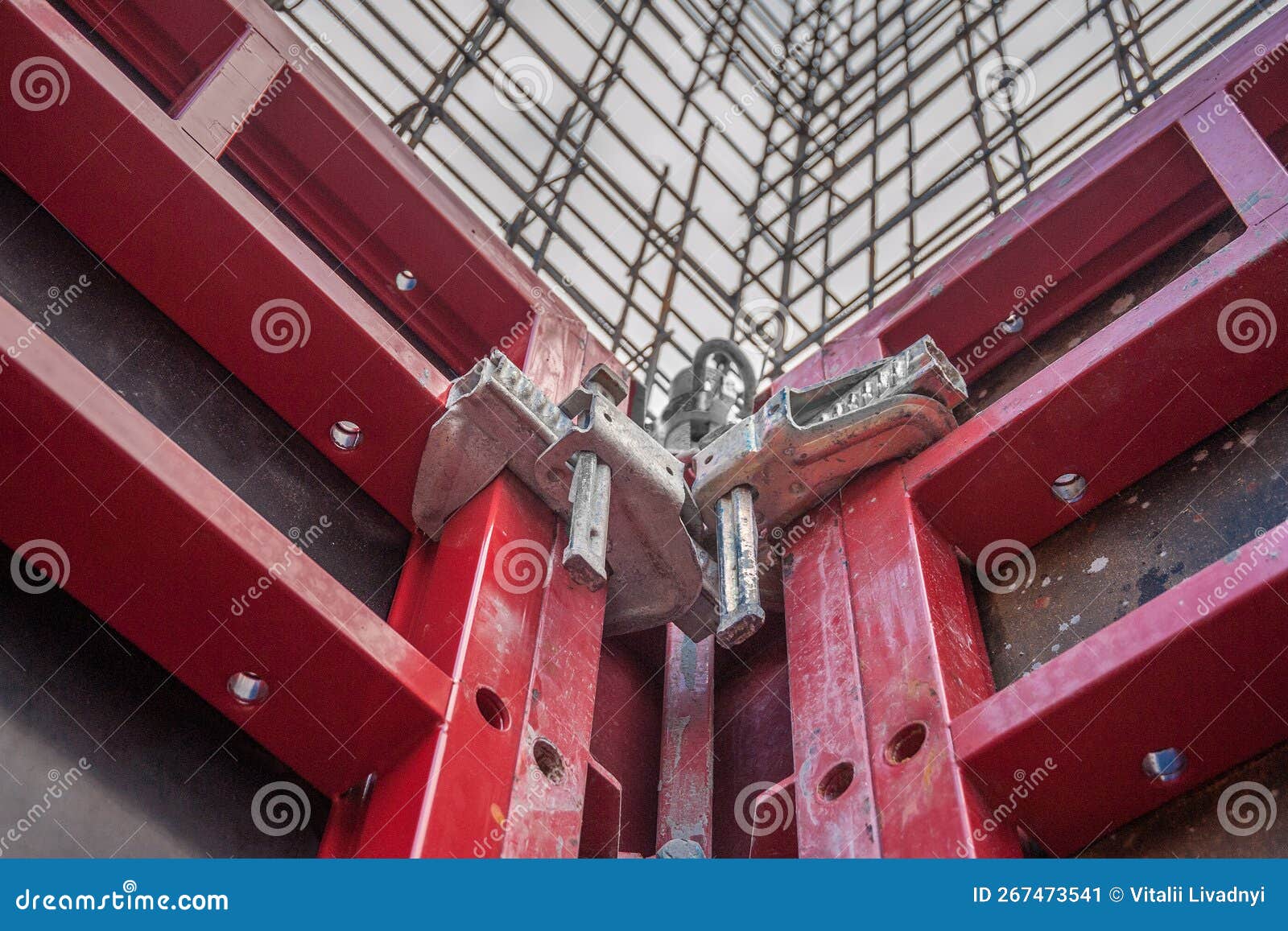 Two Clamps Connect Formwork Panels Stock Image - Image of wall ...