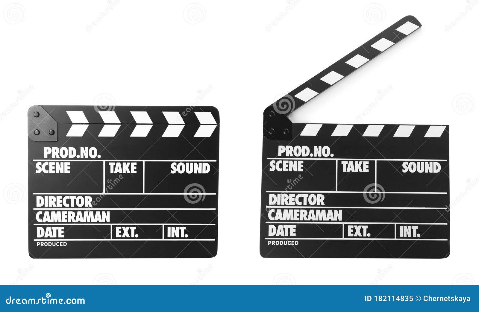 Two Clapper Boards on Background. Cinema Production Stock Illustration ...