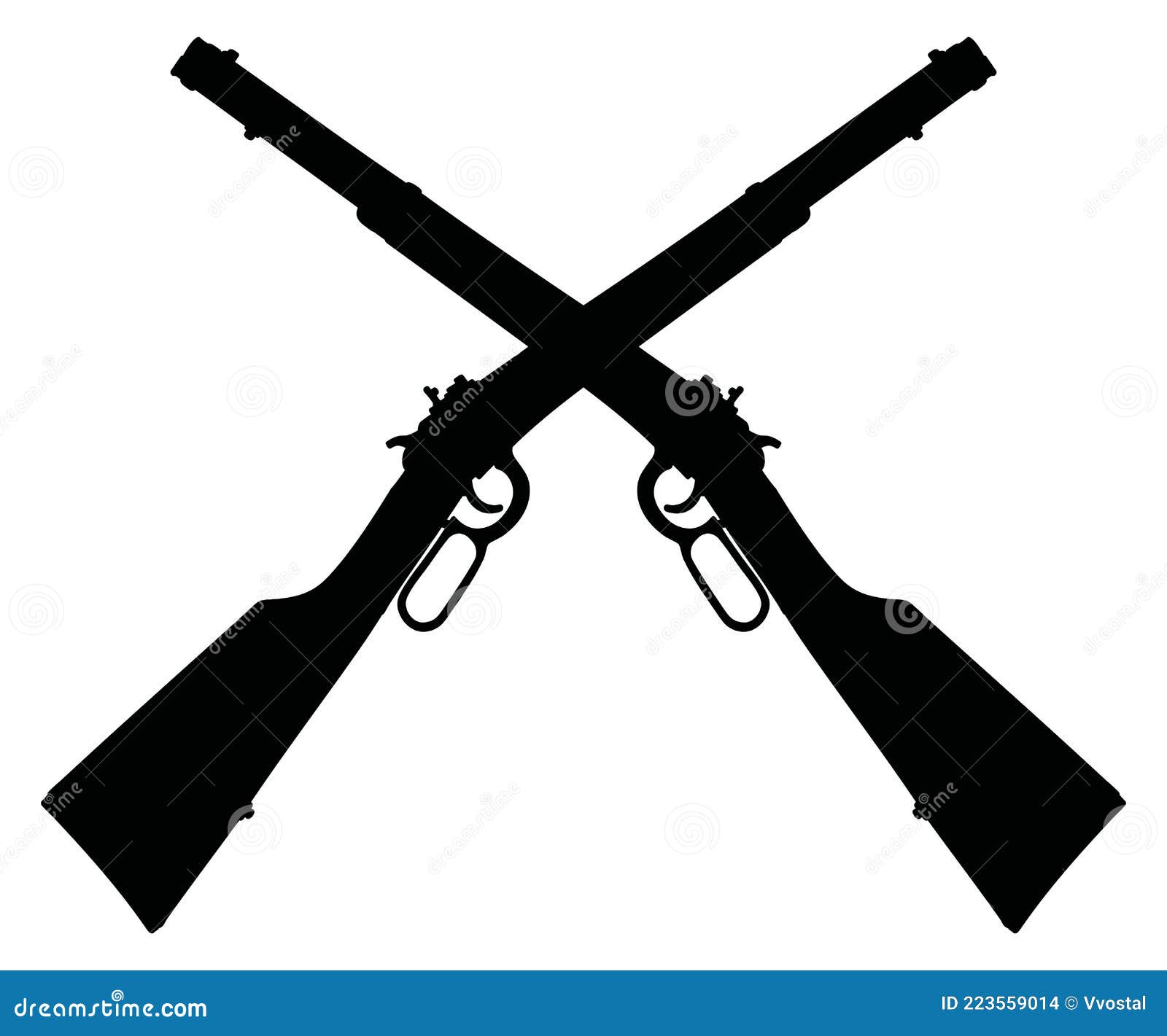 Two Classic Repeating Rifles Stock Vector - Illustration of american ...
