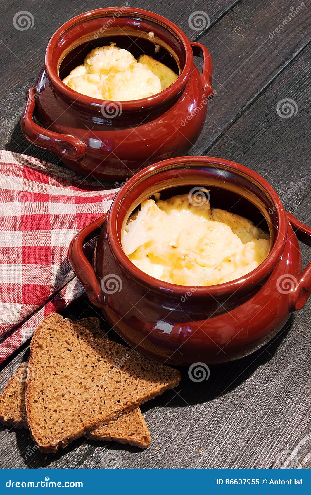 Two clay pots stock image. Image of board, roast, dish - 86607955