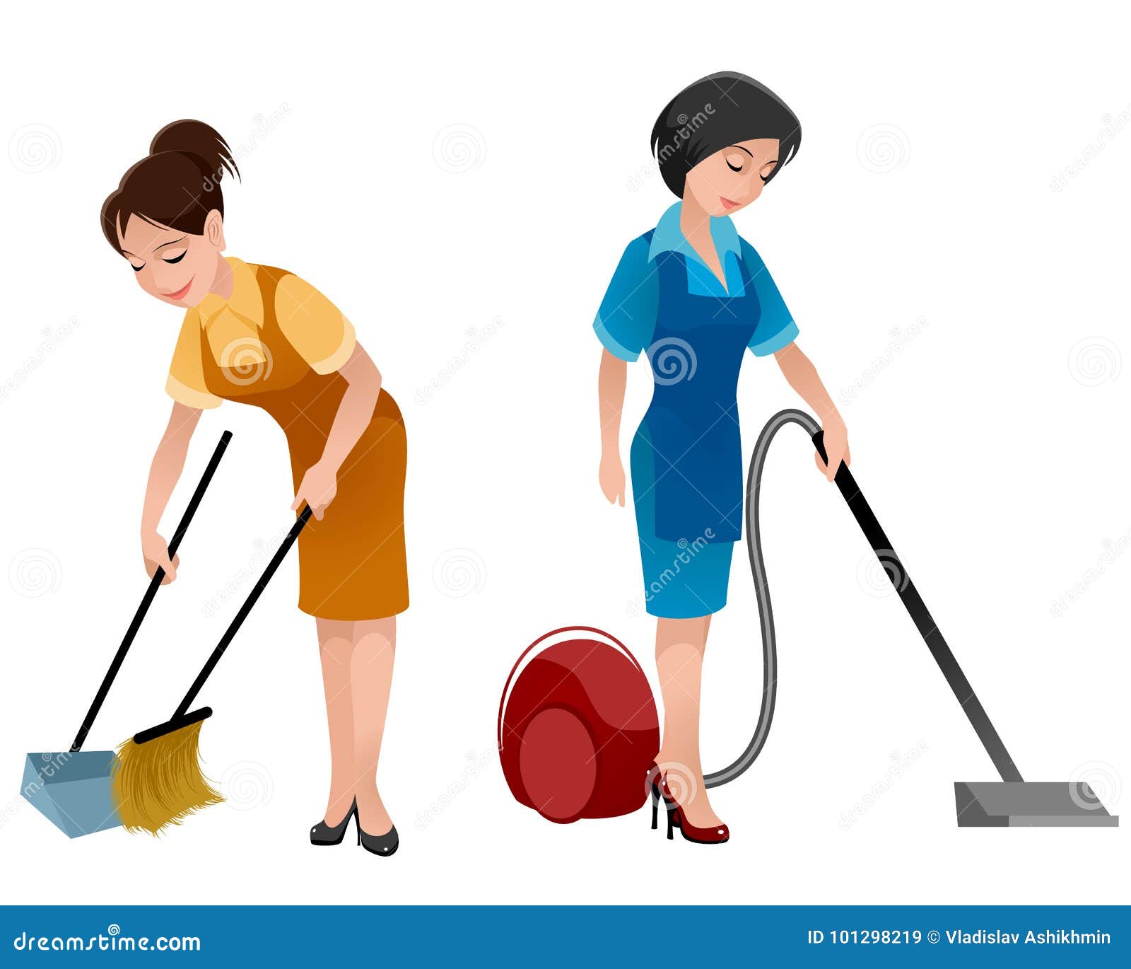 Two cleaning women stock vector. Illustration of easy - 101298219