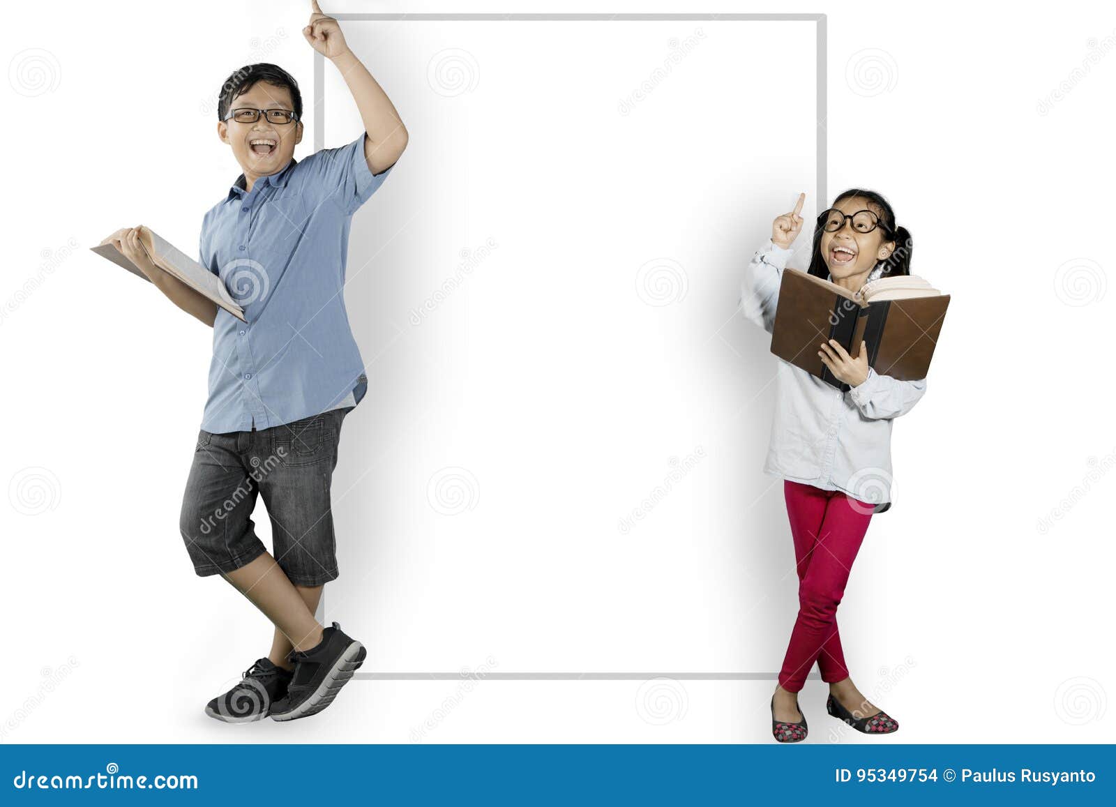 Two Clever Students Leaning on the Whiteboard Stock Photo - Image of ...