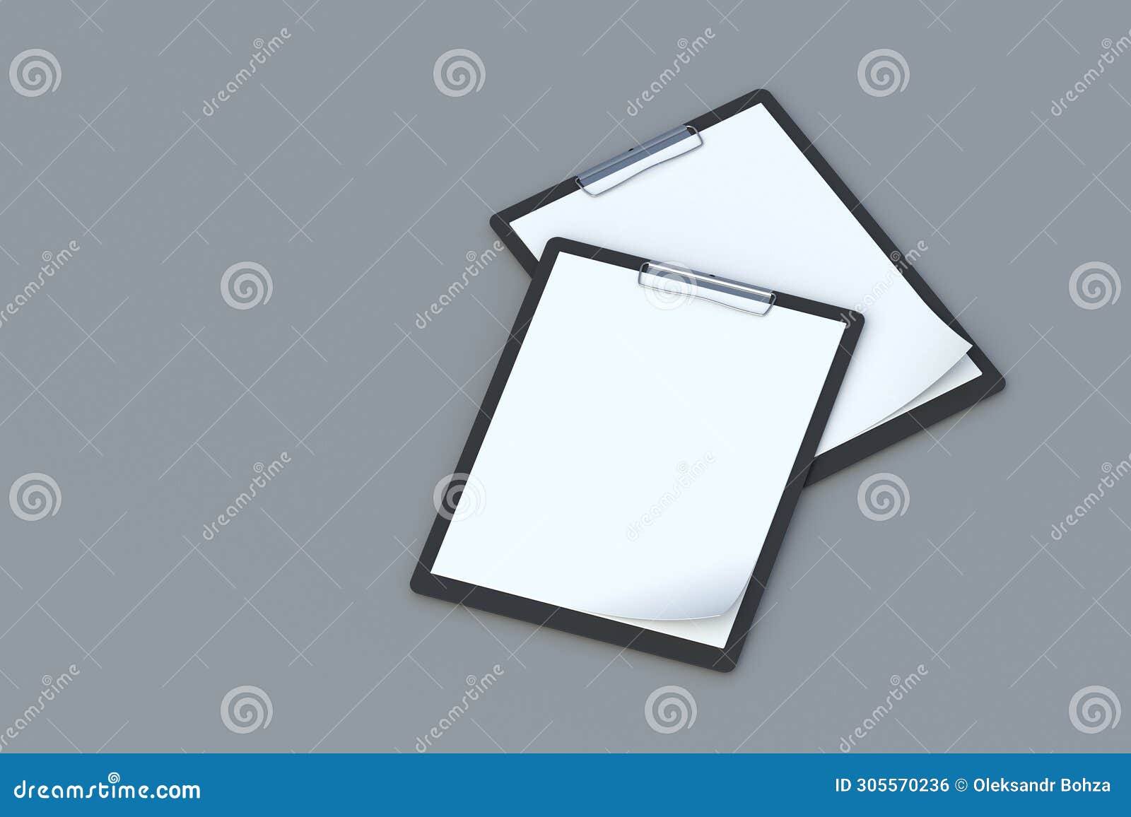 Two Clipboards with Blank Paper Sheet. Office Accessories. Binder for ...