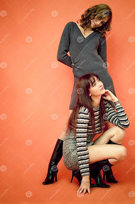 Two Close Friends Posing stock image. Image of contentment - 1862533