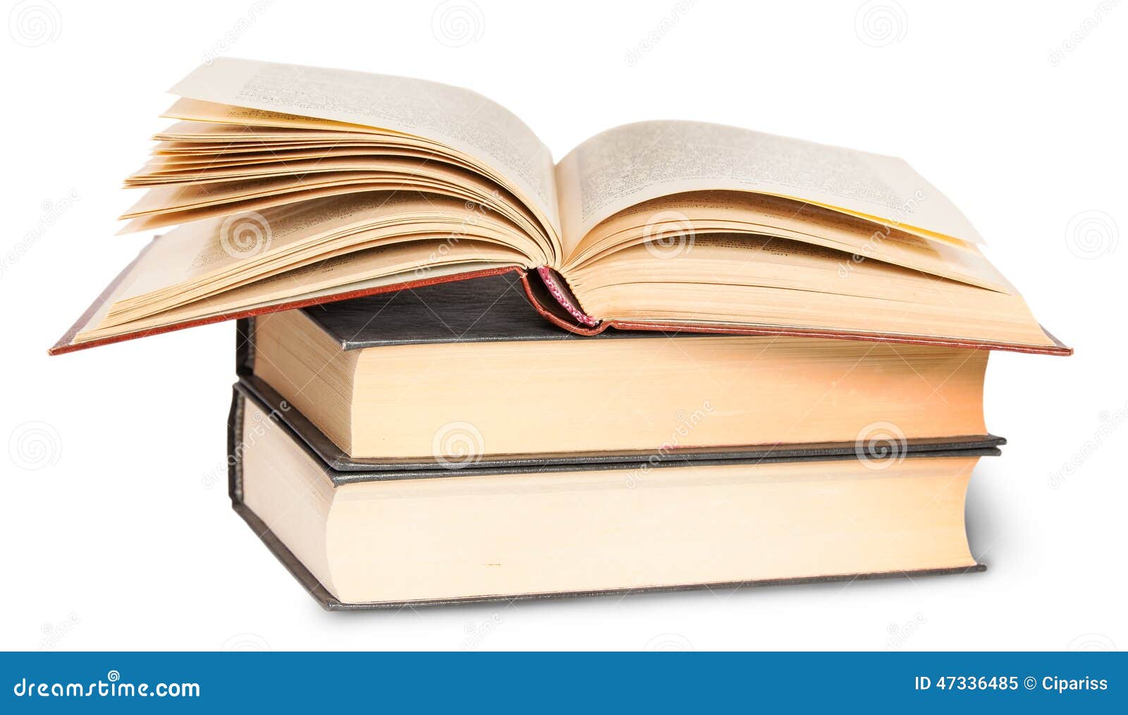 Two Closed Books and One Opened Stock Image - Image of studio, shot ...