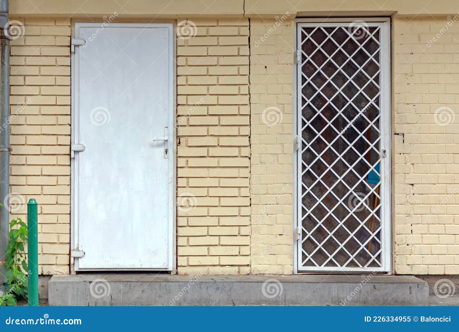 Two Doors Building stock image. Image of white, house - 226334955