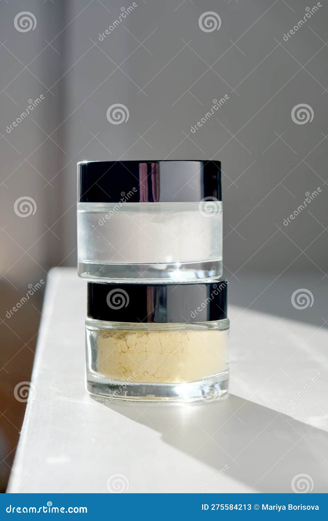 Two Closed Jars of Enzime Face Scrub. Stock Image - Image of scrub ...