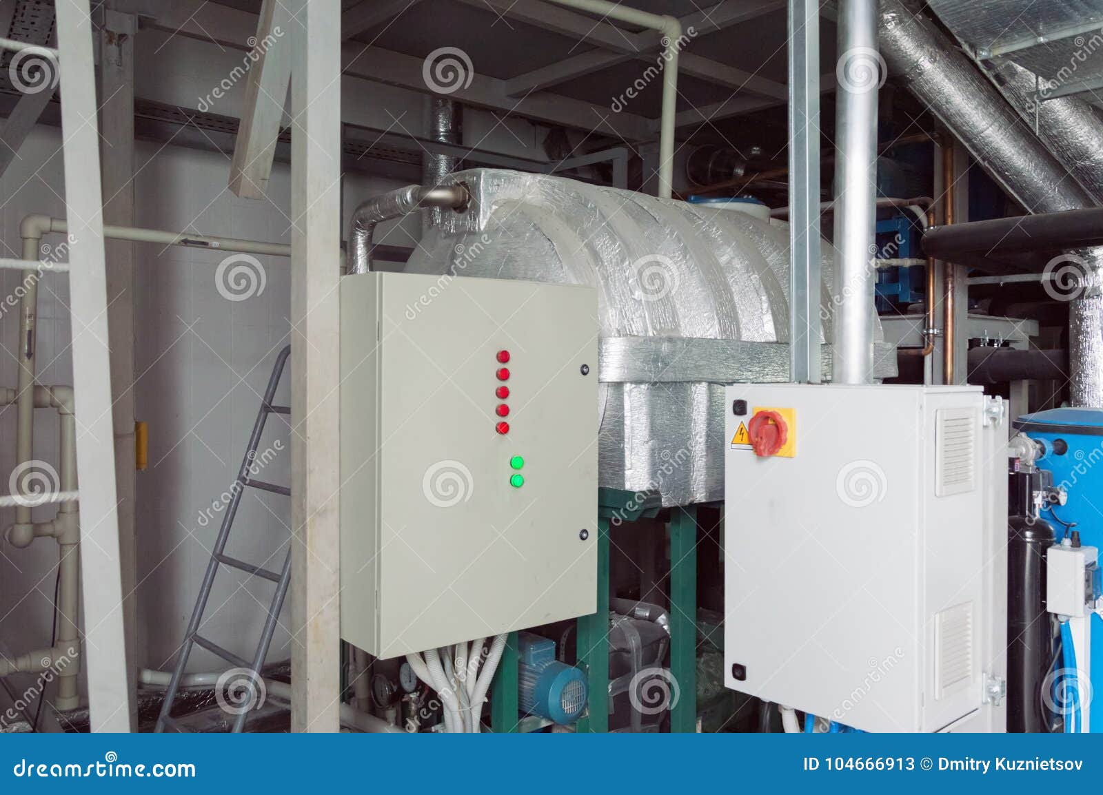 Two Closed Ventilation System Control Cubicles In The Industrial ...