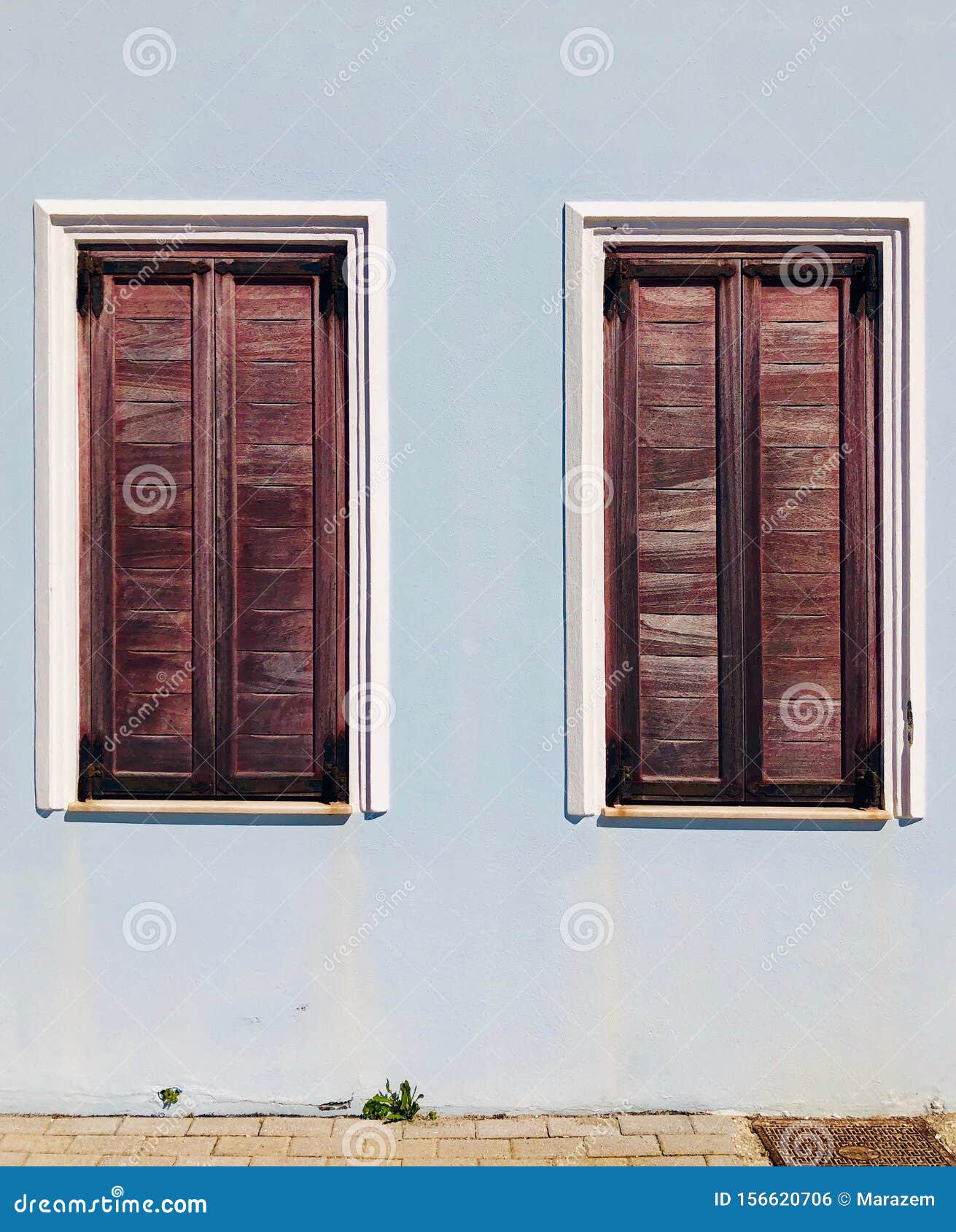 Two closed windows stock photo. Image of building, residential - 156620706