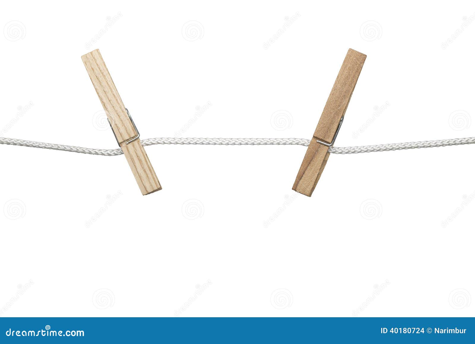 Two Clothespins on a String Stock Photo - Image of laundry, white: 40180724