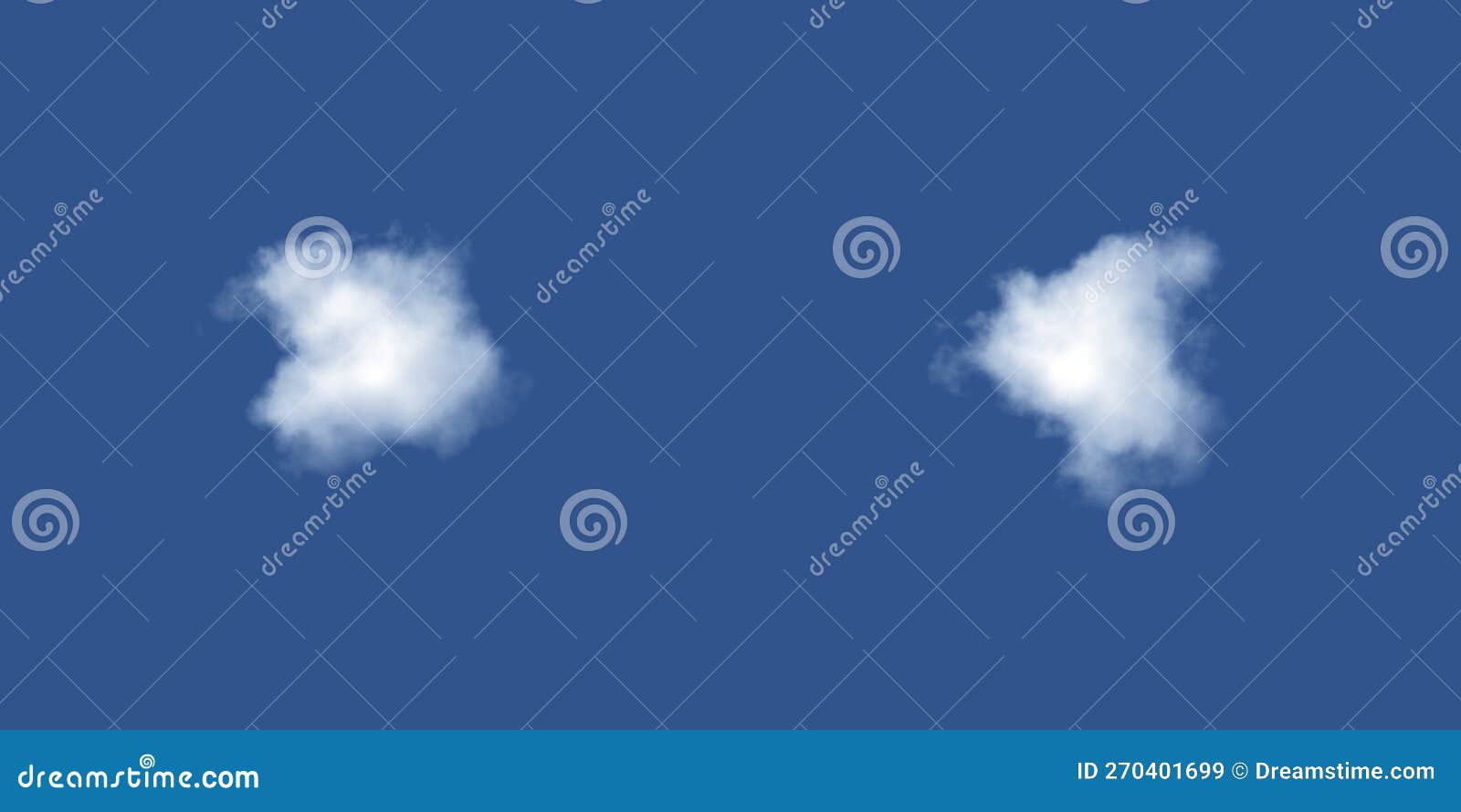 Two Clouds in Blue Sky Background Texture. Seamless Transition Stock ...
