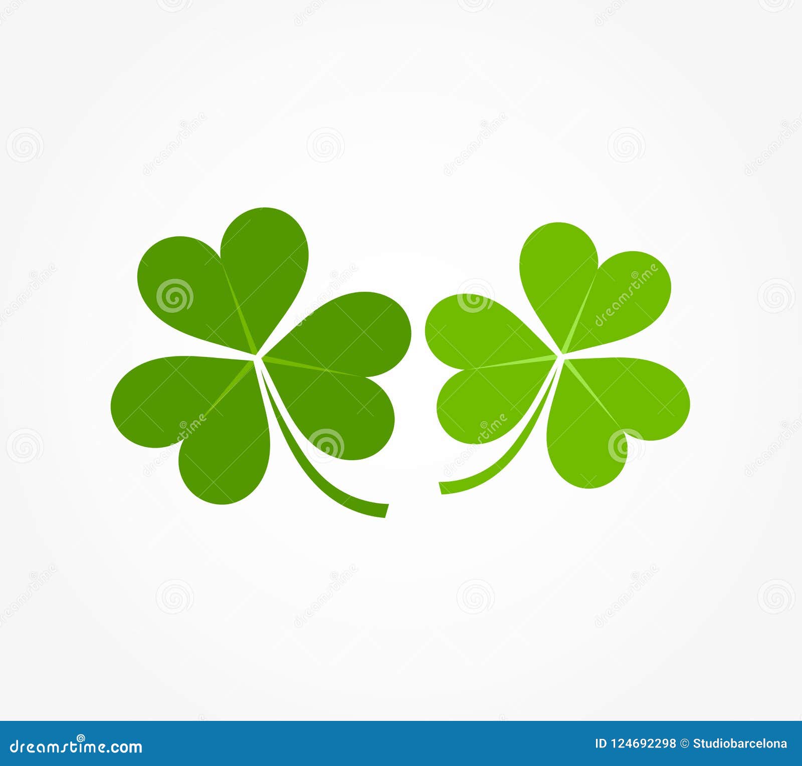 Two clover leaves icons stock vector. Illustration of three - 124692298