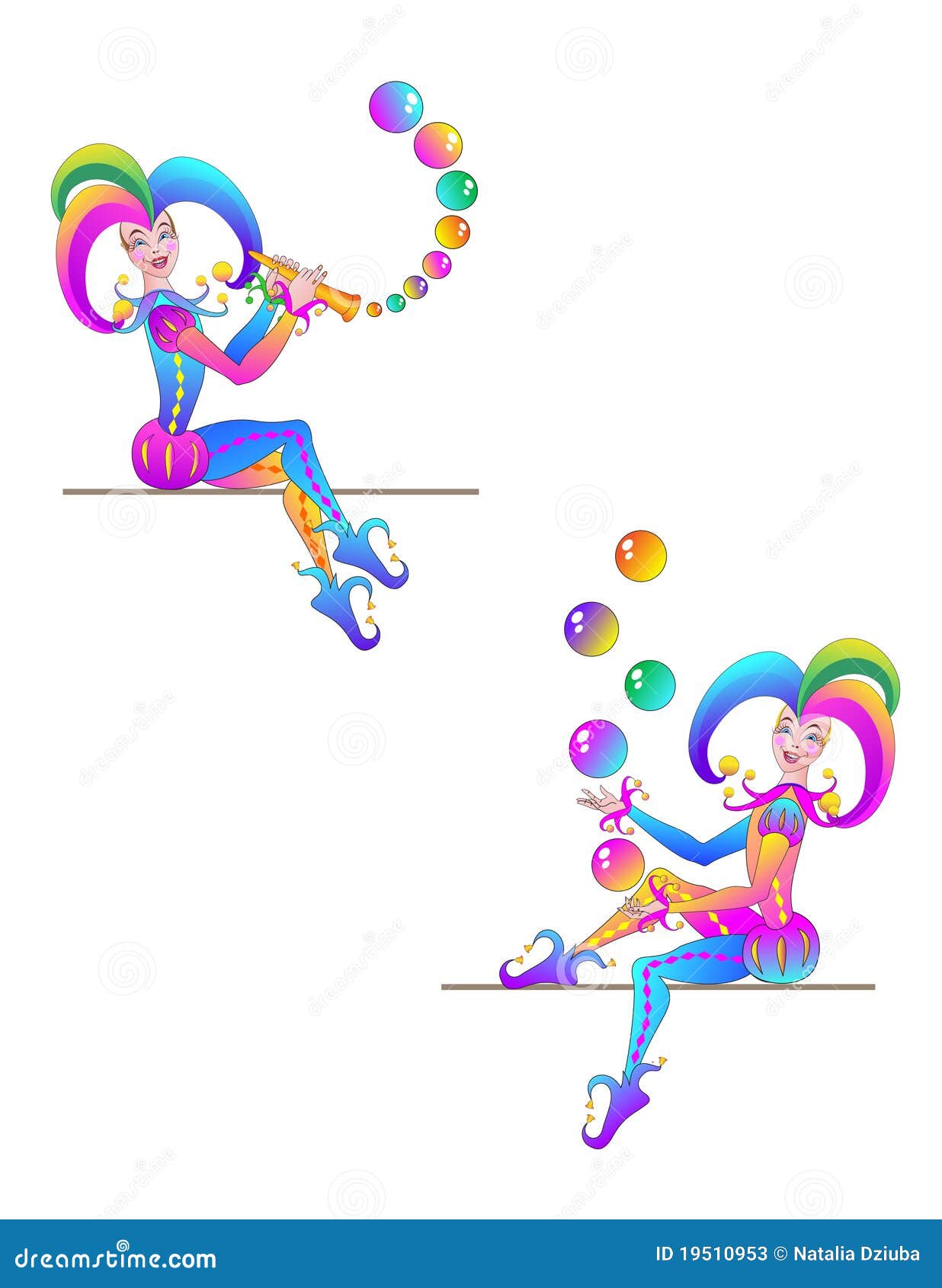 Two clowns stock vector. Illustration of celebratory - 19510953