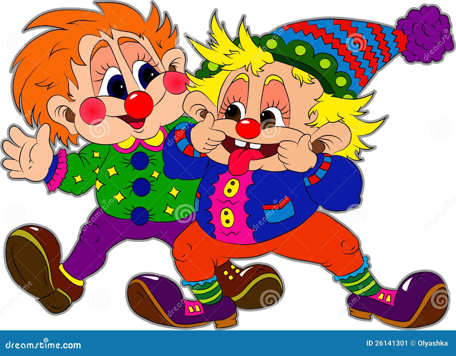 Two clowns stock vector. Illustration of actor, entertainment - 26141301