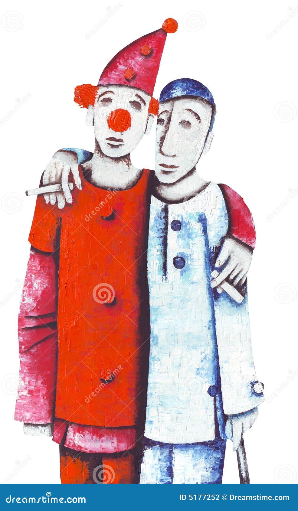 Two clowns stock illustration. Illustration of isolcated - 5177252