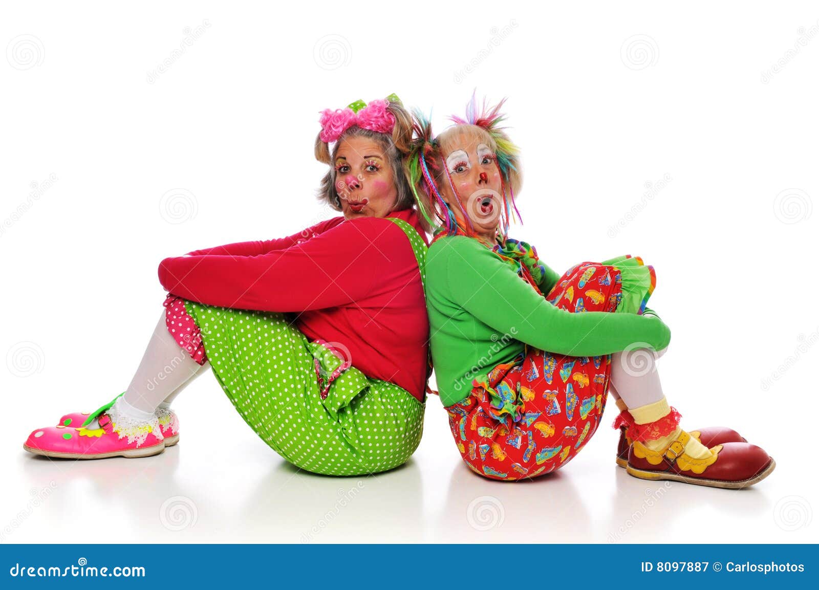 Two clowns stock image. Image of circus, face, colorful - 8097887