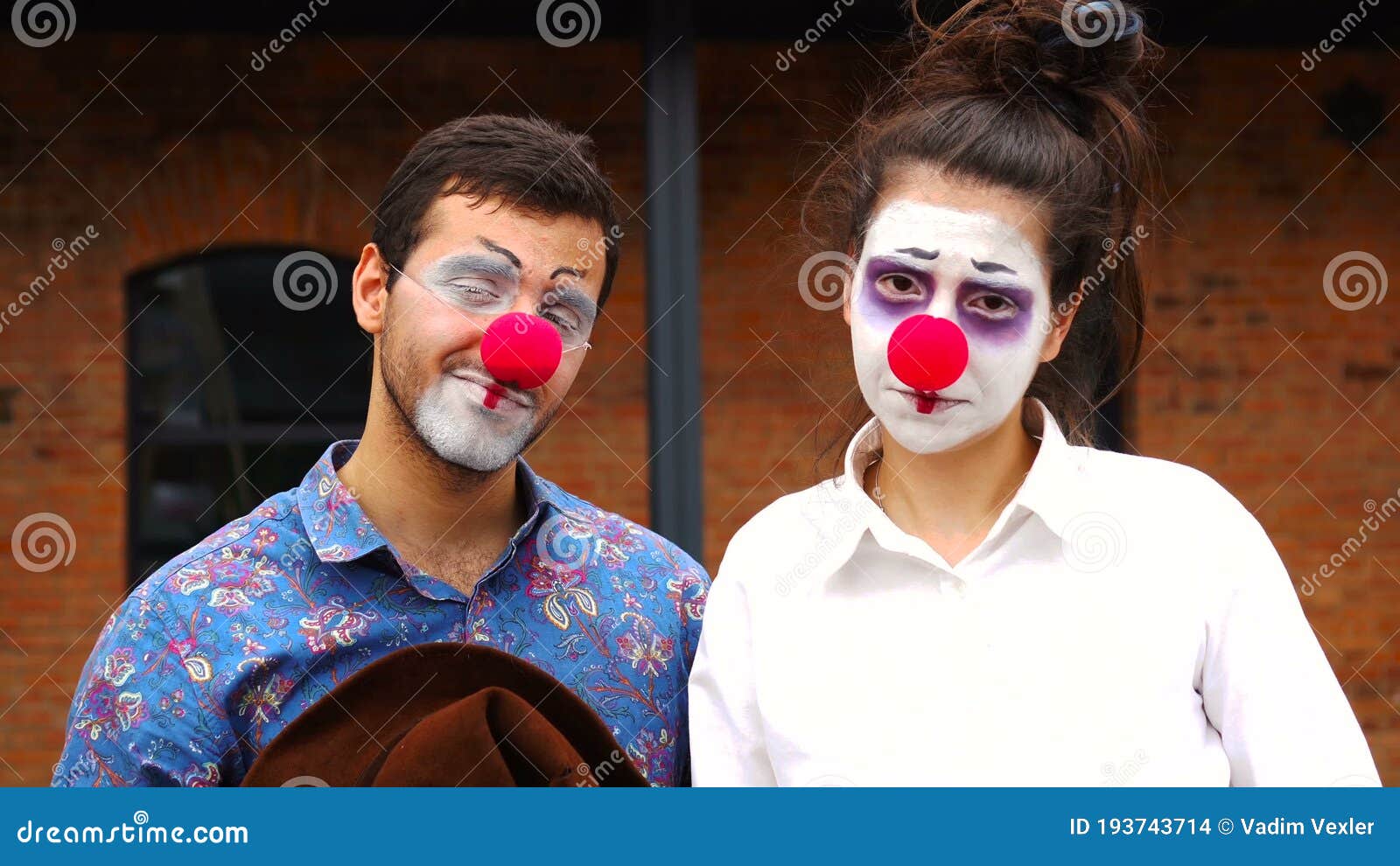 Two Clowns Saying Yes with His Head Stock Footage - Video of head ...