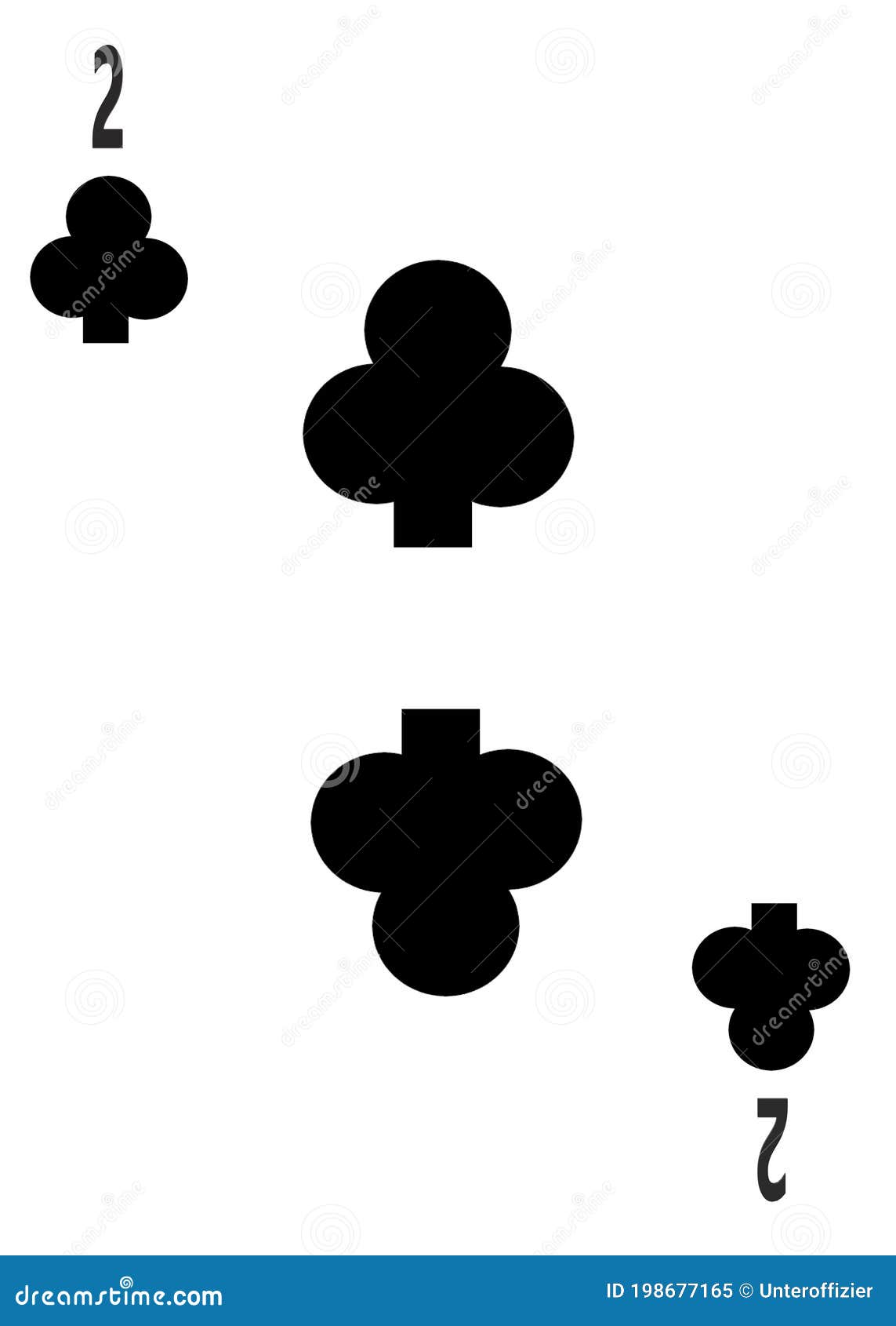 The Two of Clubs Card in a Regular 52 Card Poker Playing Deck Stock ...