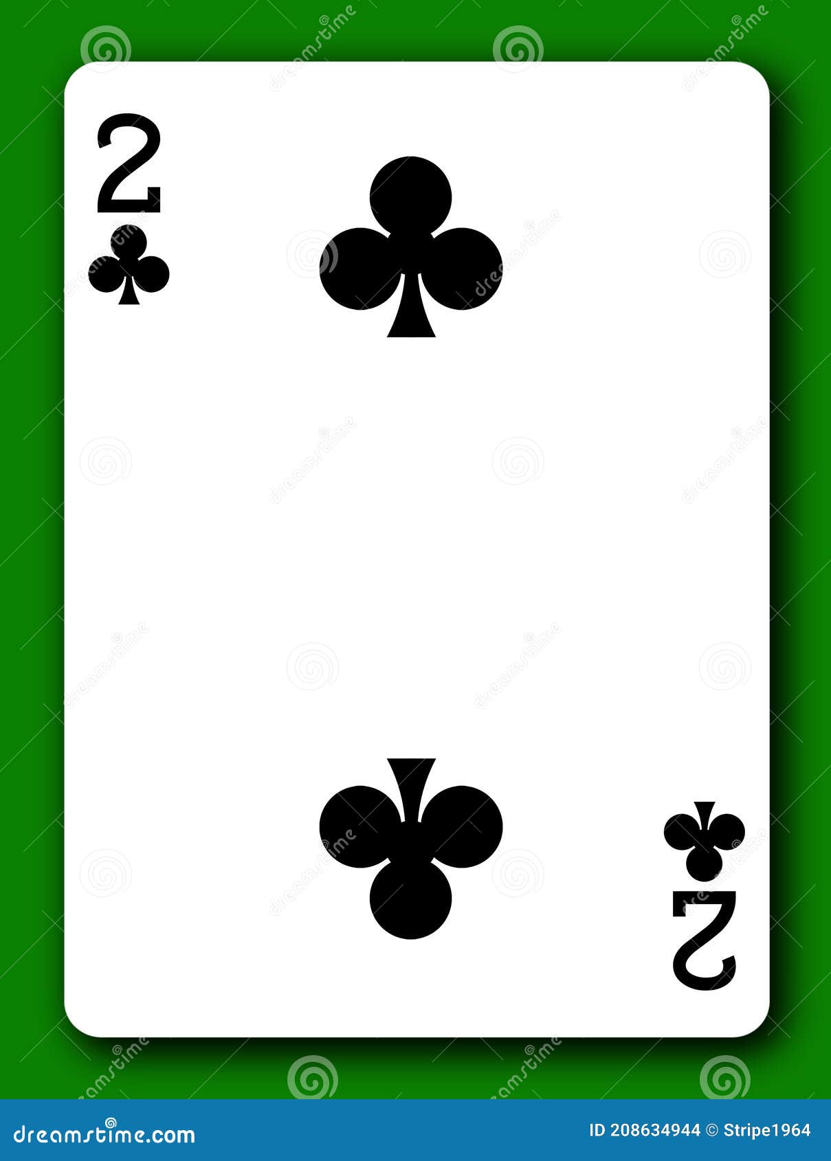 Two of Clubs Playing Card with Clipping Path To Remove Background and ...