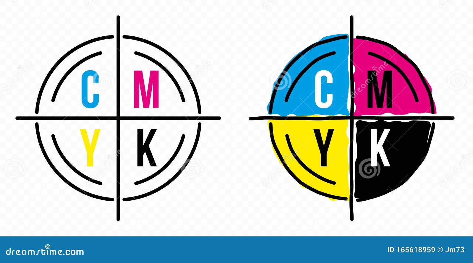 Two CMYK Icons in Print Markers Style Stock Vector - Illustration of ...