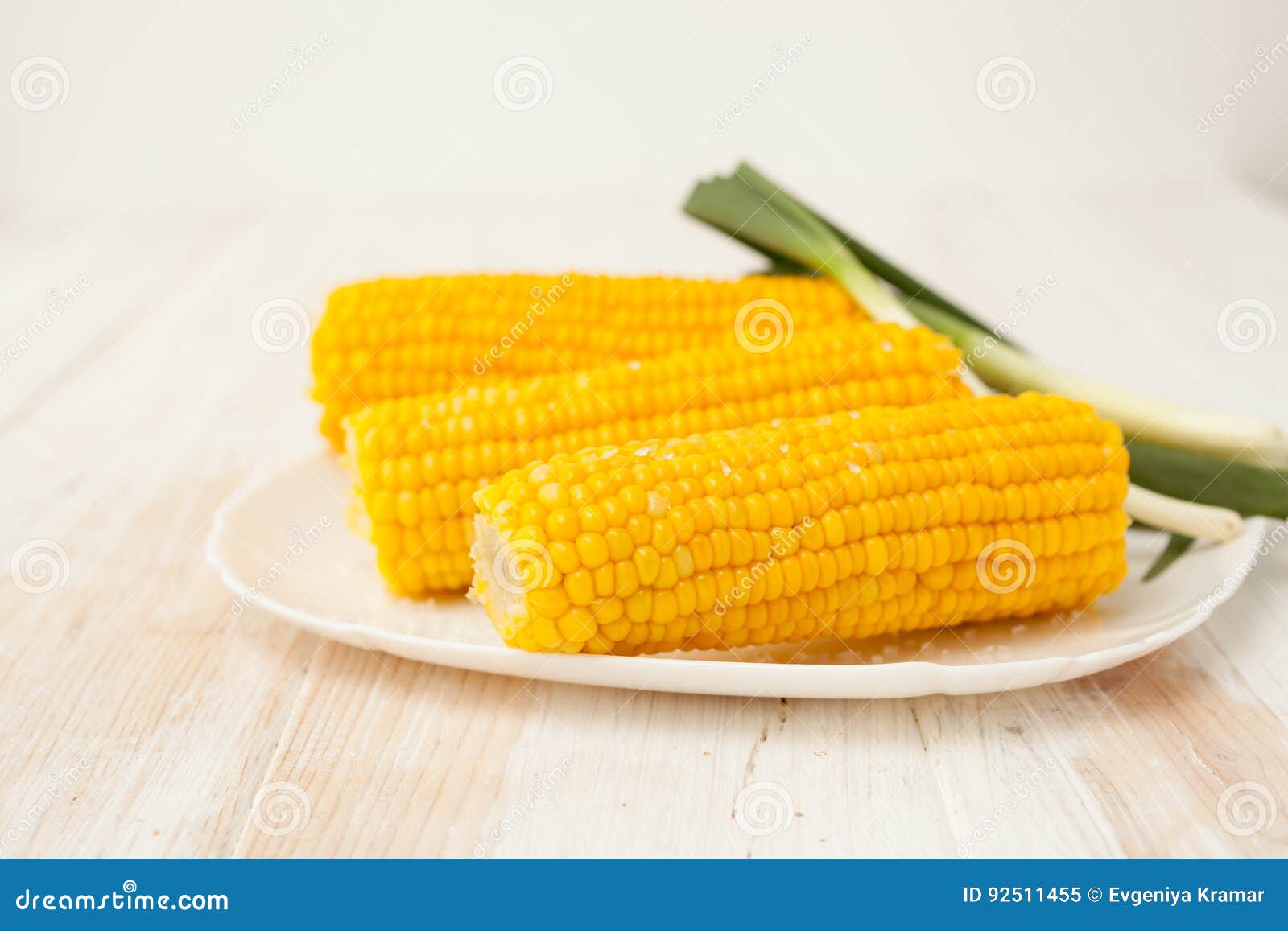 Two of the Cob Cooked Corn on White Background Stock Image - Image of ...