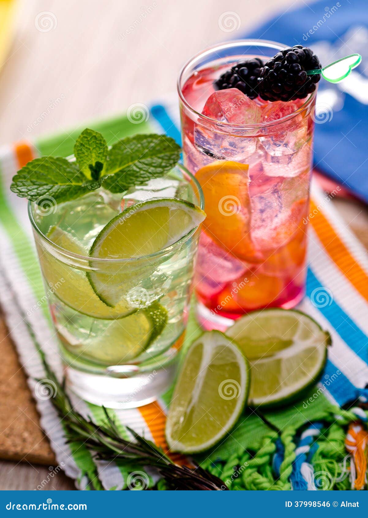 Two cocktails stock photo. Image of lime, yellow, green - 37998546