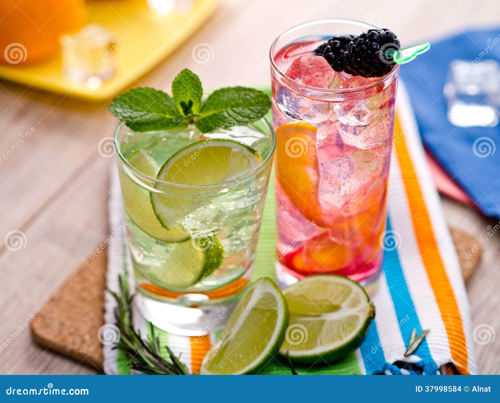 Two cocktails stock photo. Image of sweet, mint, pink - 37998584