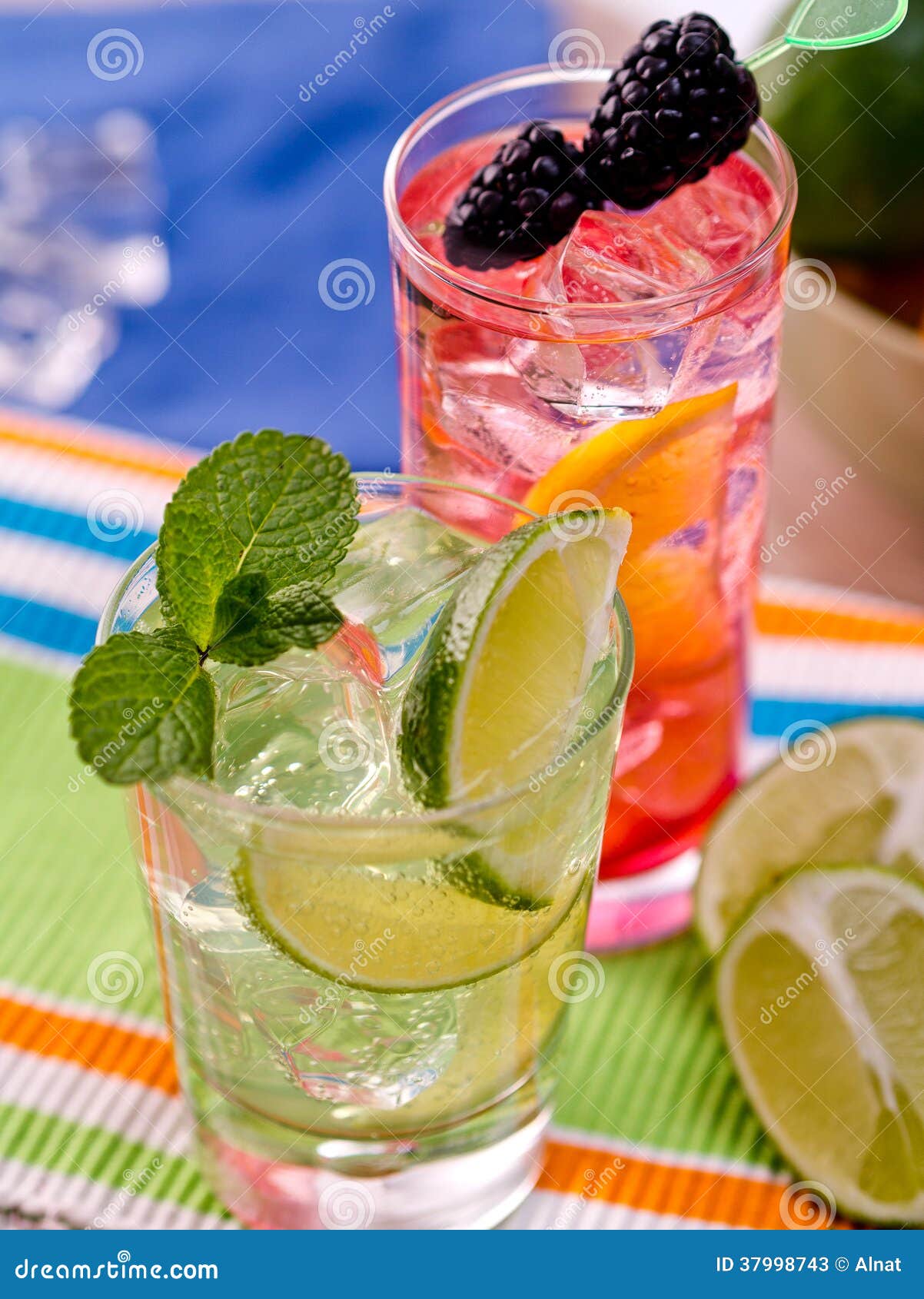 Two cocktails stock image. Image of syrup, pink, yellow - 37998743