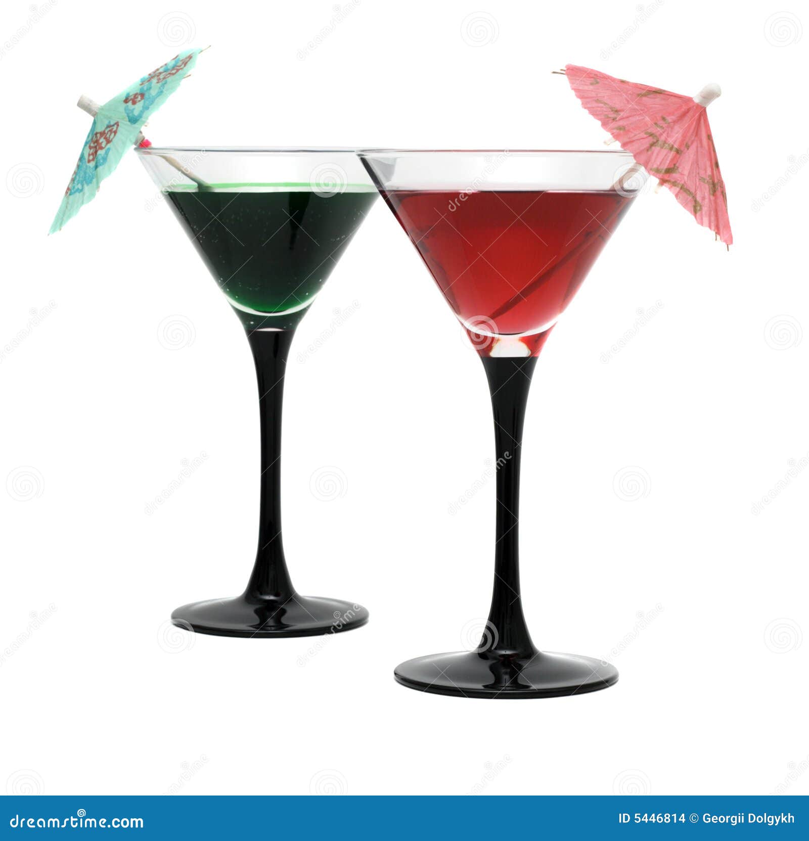 Two Cocktails Isolated on Whit Stock Photo - Image of glass ...
