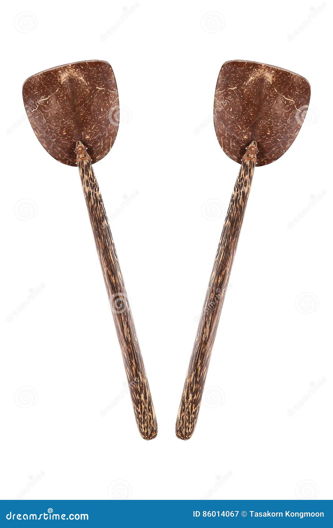 Two Coconut Shell Ladle Isolated on White Stock Image - Image of ...