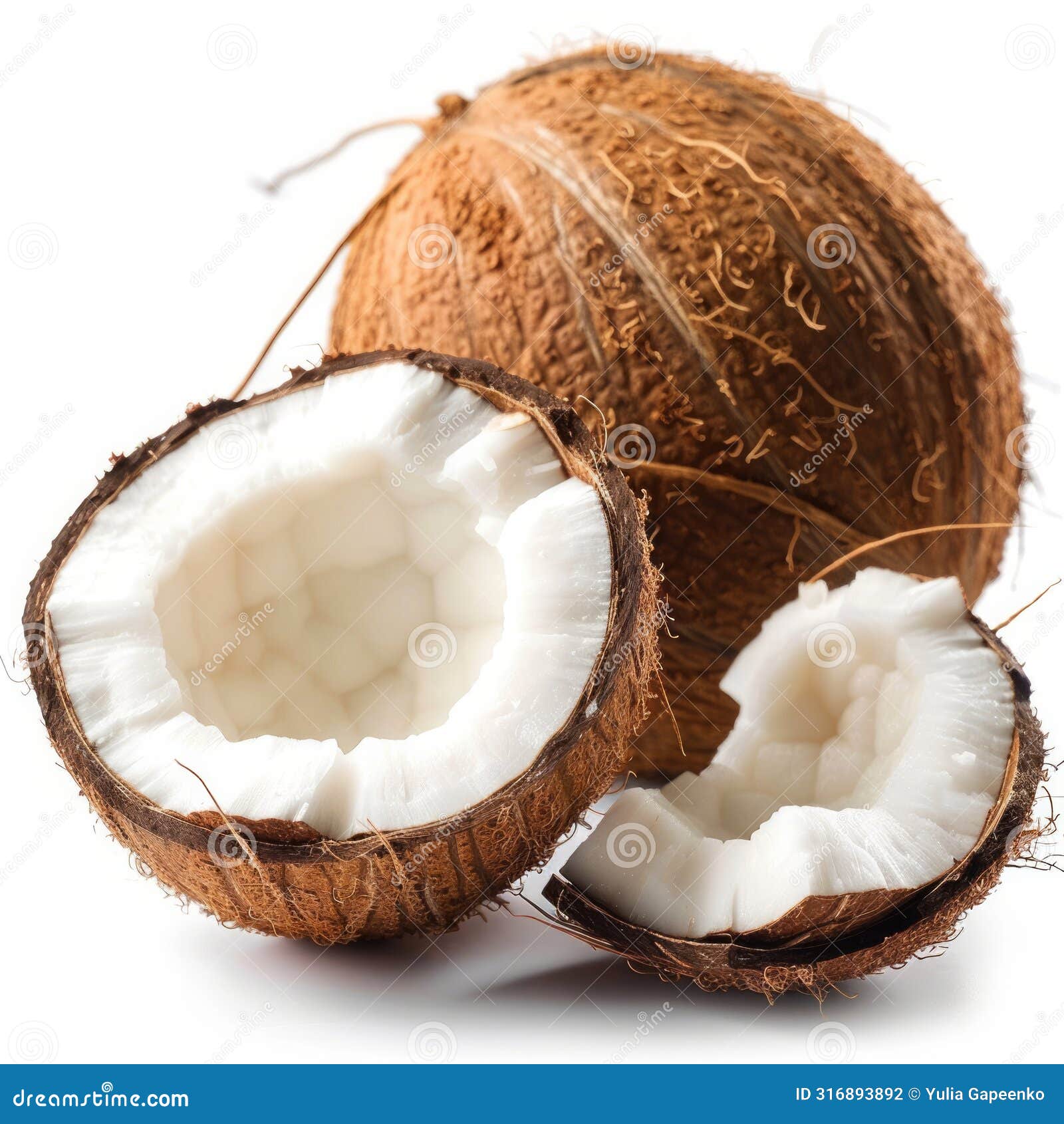 Two Coconuts Sitting Together Stock Photo - Image of food, plant: 316893892