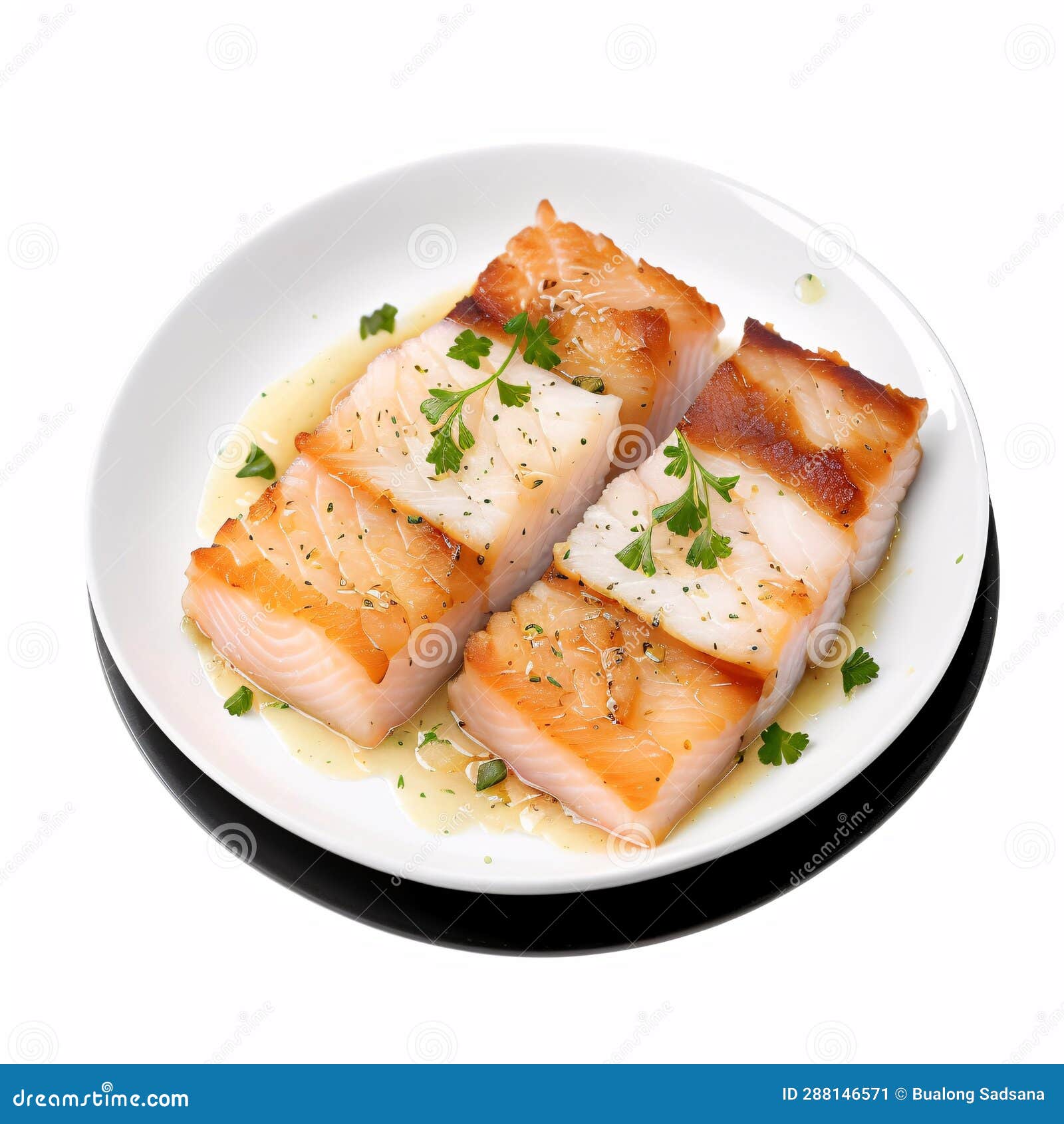 Two Cod Fish Pieces are Isolated on a White Background. Stock ...