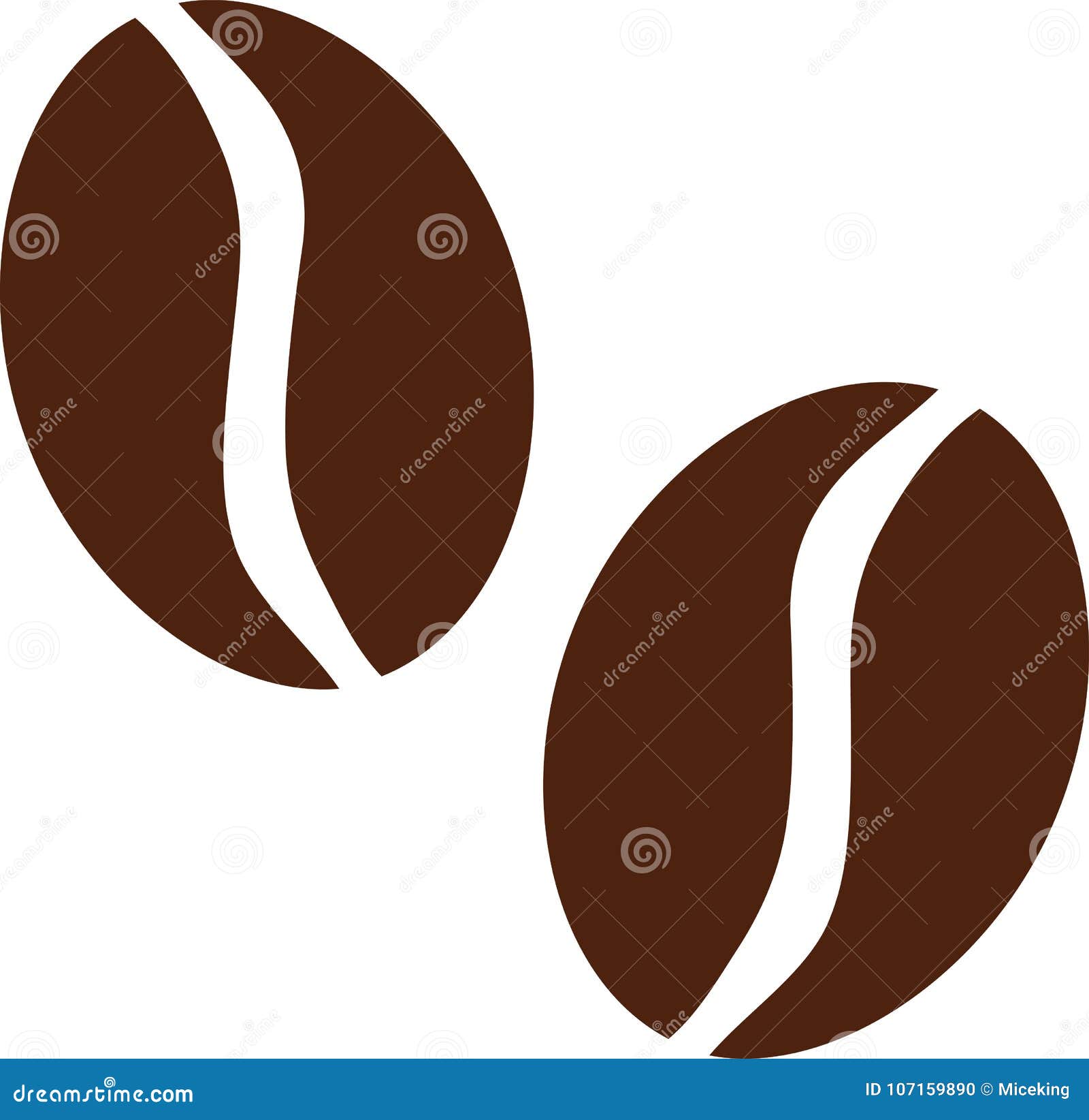 Two Coffee beans stock vector. Illustration of icon - 107159890
