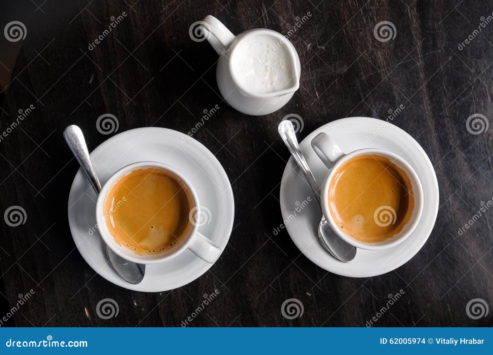 Two Coffee Cups on Table in Cafe Stock Photo - Image of cafe, saucer ...