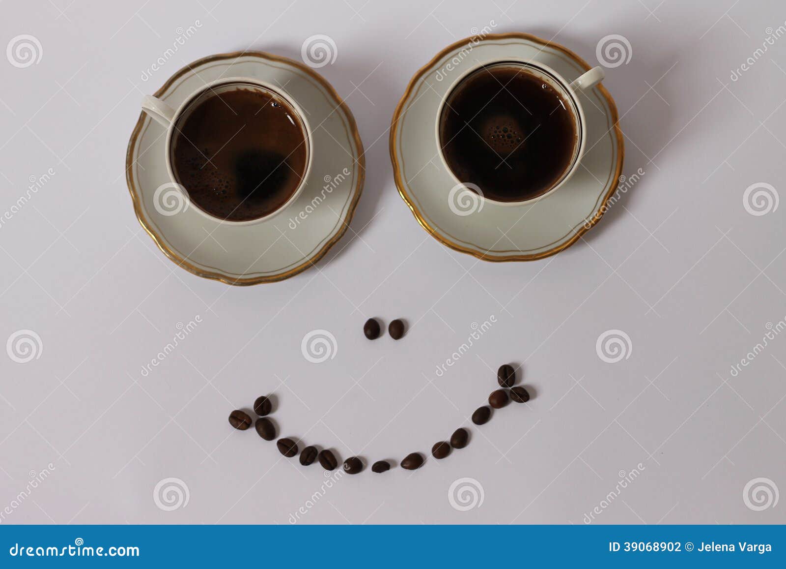 Two Coffee smiling stock photo. Image of nose, morning - 39068902