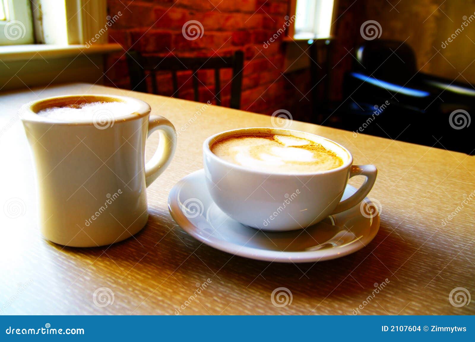 Two coffees stock photo. Image of frothy, creamy, gourmet - 2107604