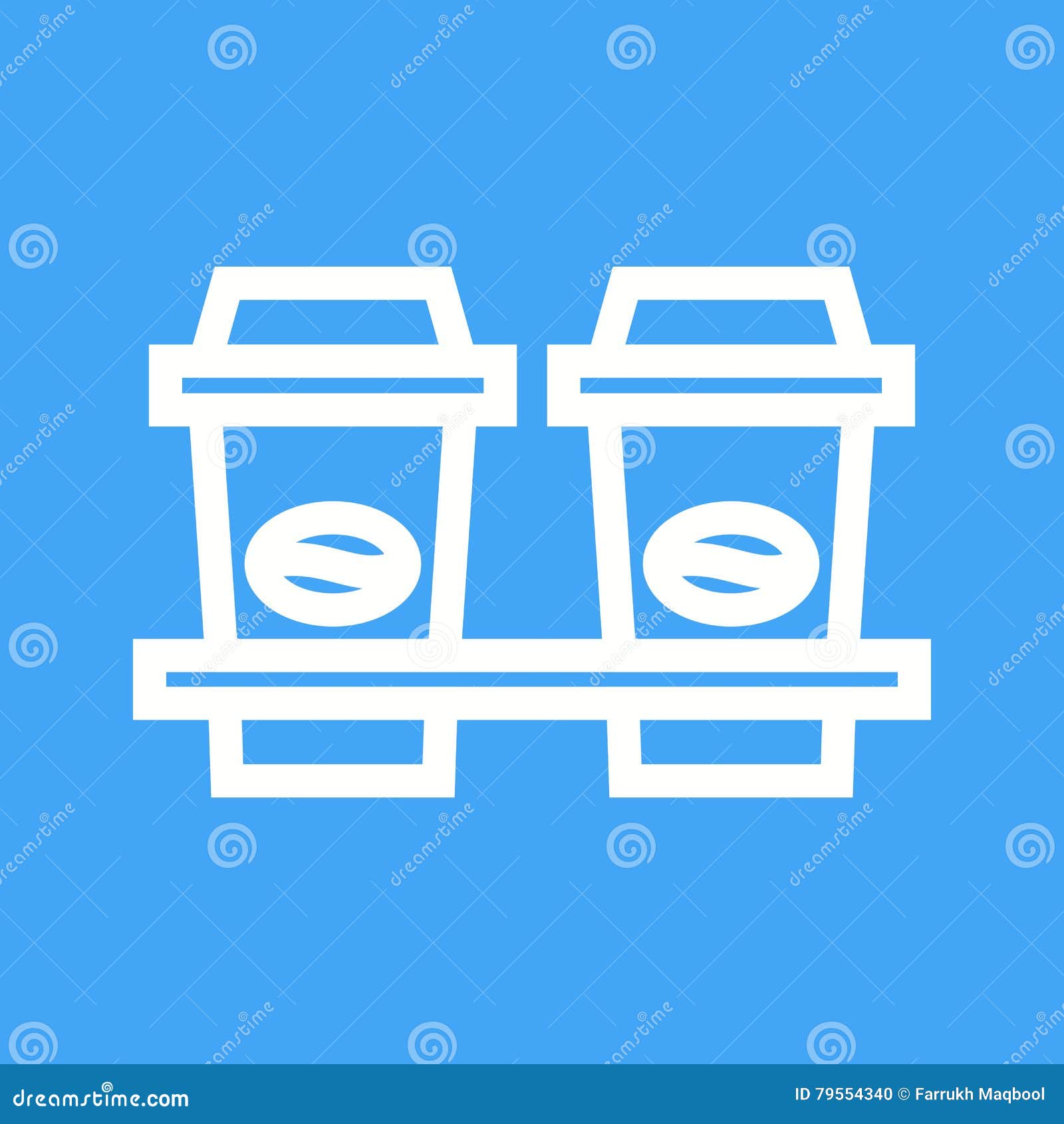 Two Coffees stock vector. Illustration of design, caffeine - 79554340