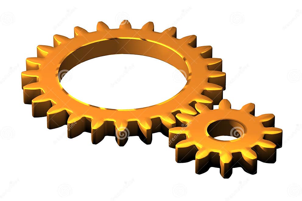Two cogs illustrated stock illustration. Illustration of bronze - 9039555