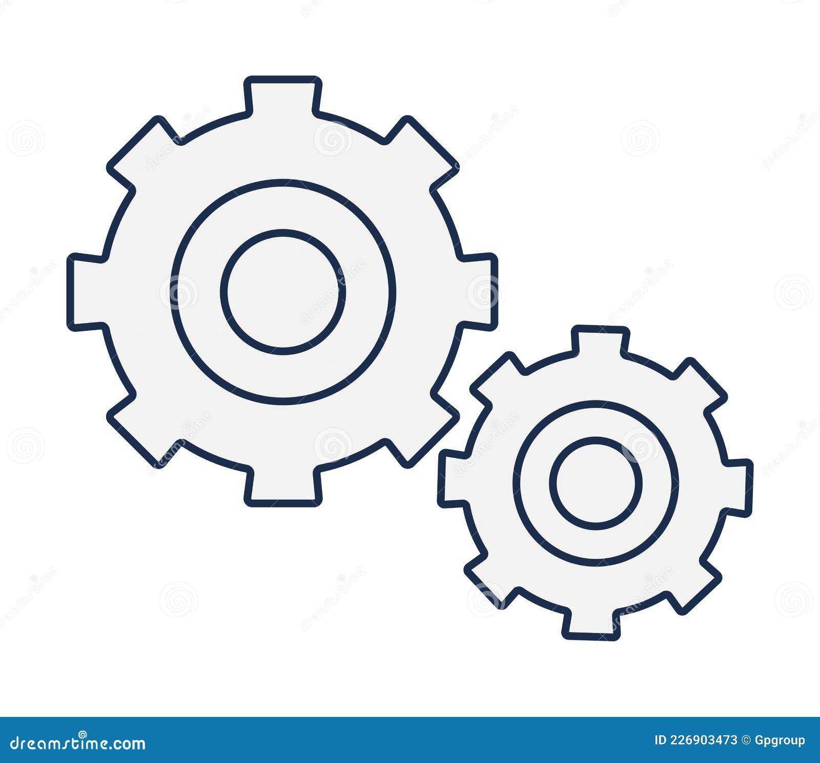 Two cogwheel illustration stock vector. Illustration of gears - 226903473