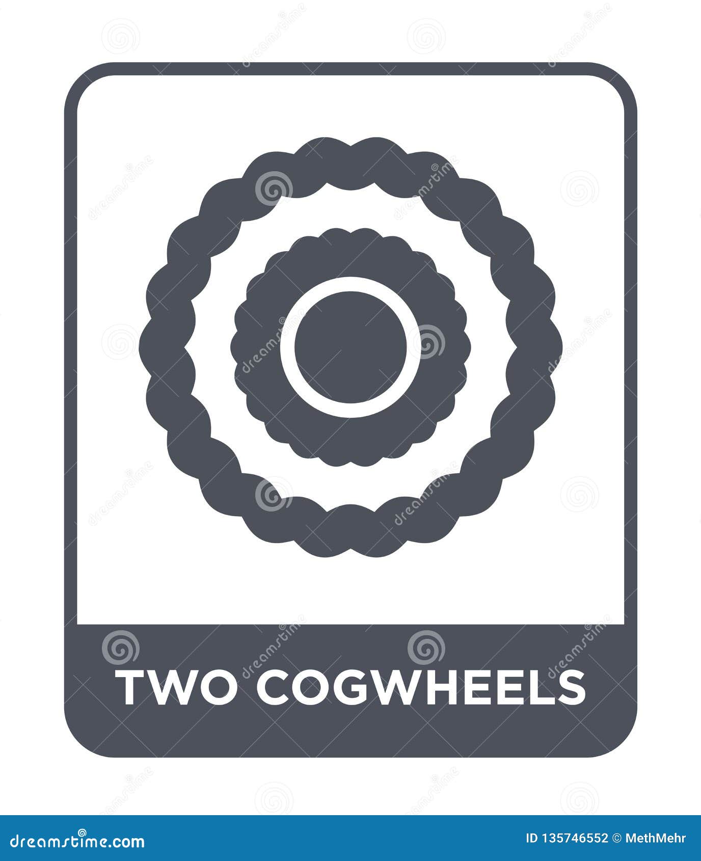 Two Cogwheels Icon in Trendy Design Style. Two Cogwheels Icon Isolated ...