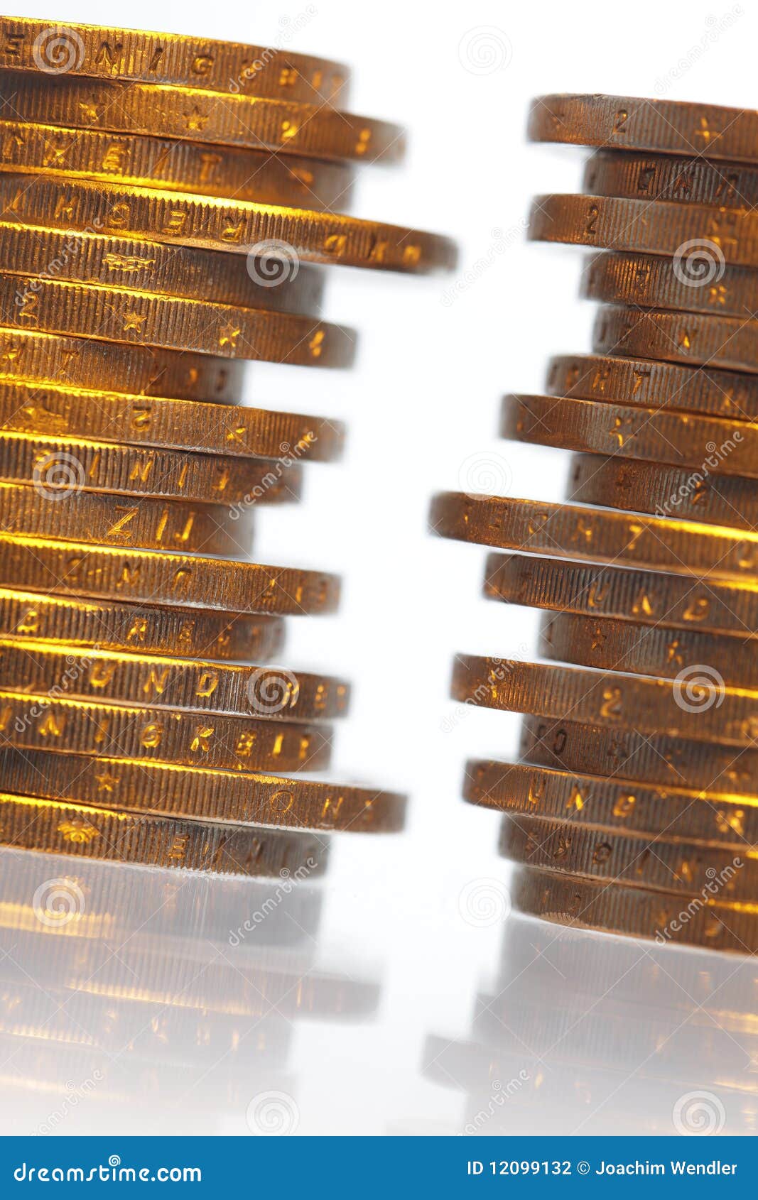 Two coin stacks stock photo. Image of blur, banking, investment - 12099132